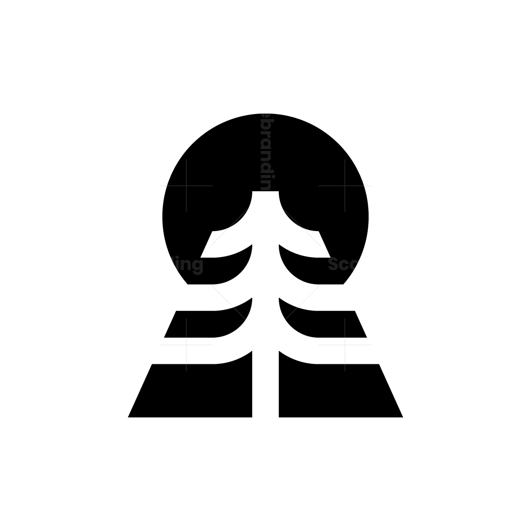 Keyhole Tree Nature Moon Logo | Scalebranding