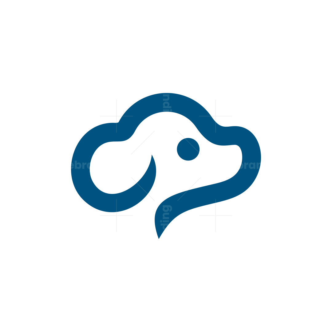 Dog Cloud Line Art bold logo | Scalebranding