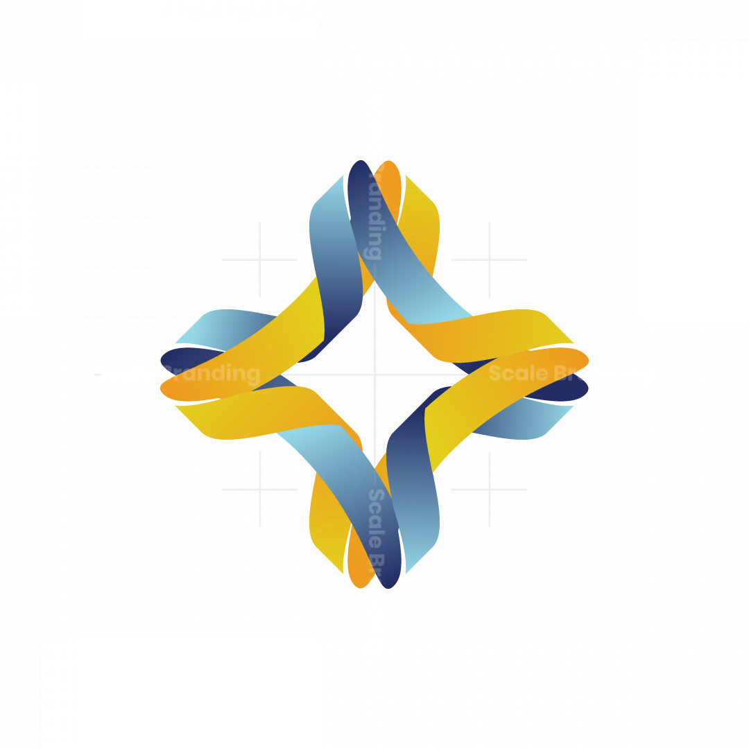 Abstract Cross Ribbon Logo | Scalebranding