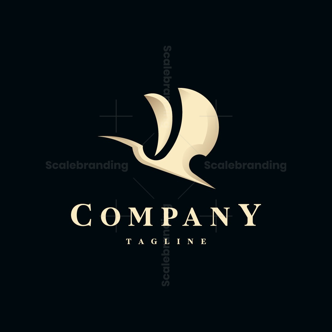 Abstract flying stork logo | Scalebranding