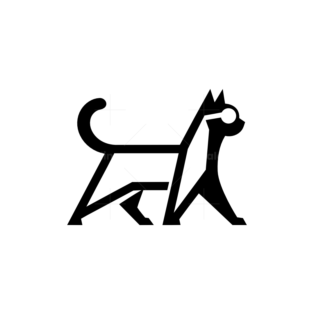 Stylized Abstract Geometric Cat Logo | Scalebranding