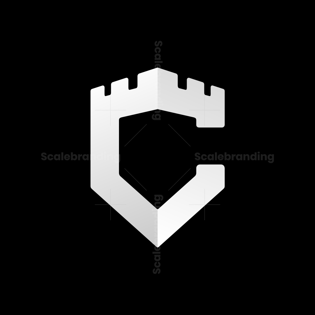 Castle C metallic security Logo | Scalebranding