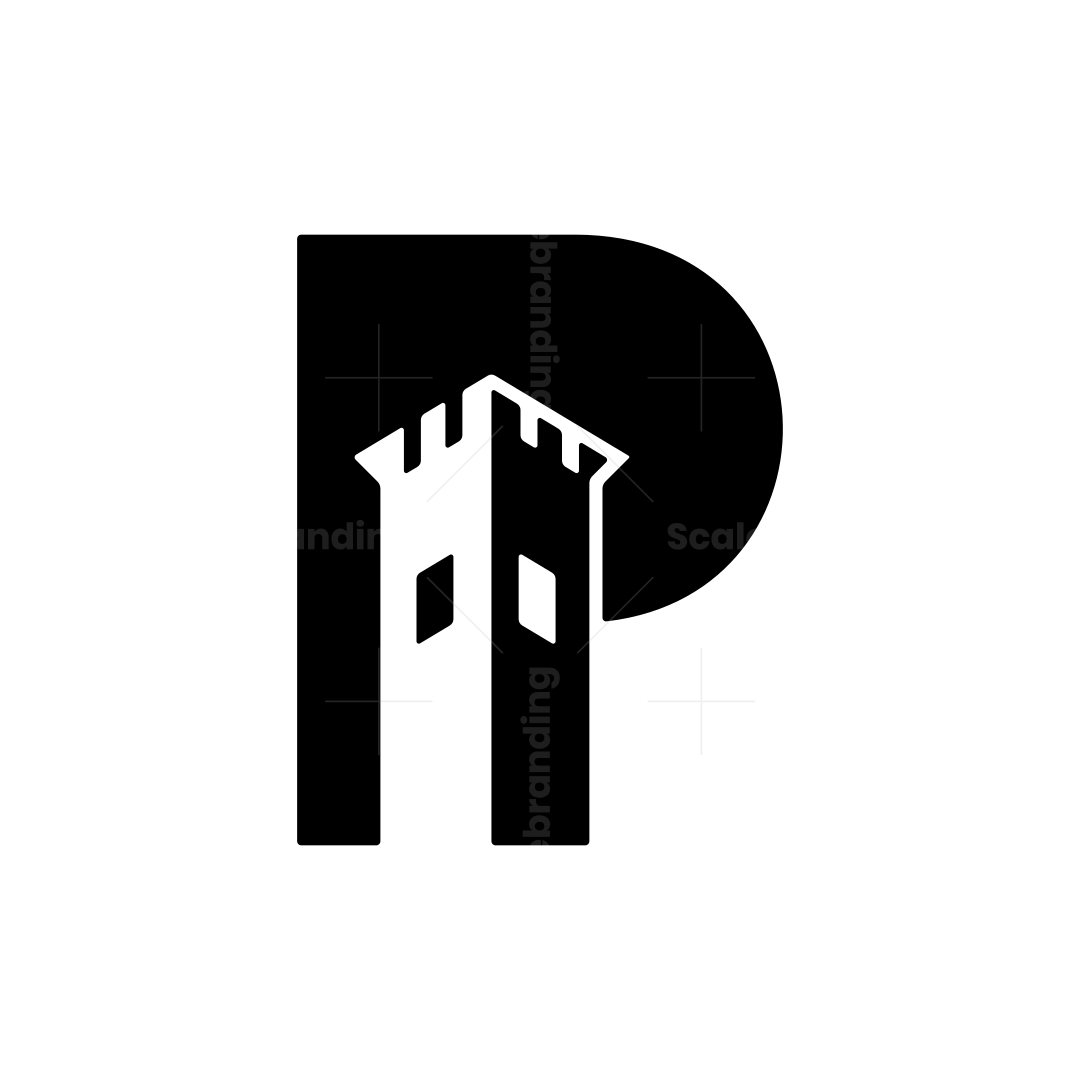 Simple Letter P Castle Logo | Scalebranding