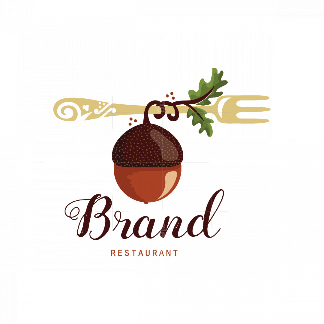 Acorn And Fork Restaurant Symbol Logo | Scalebranding