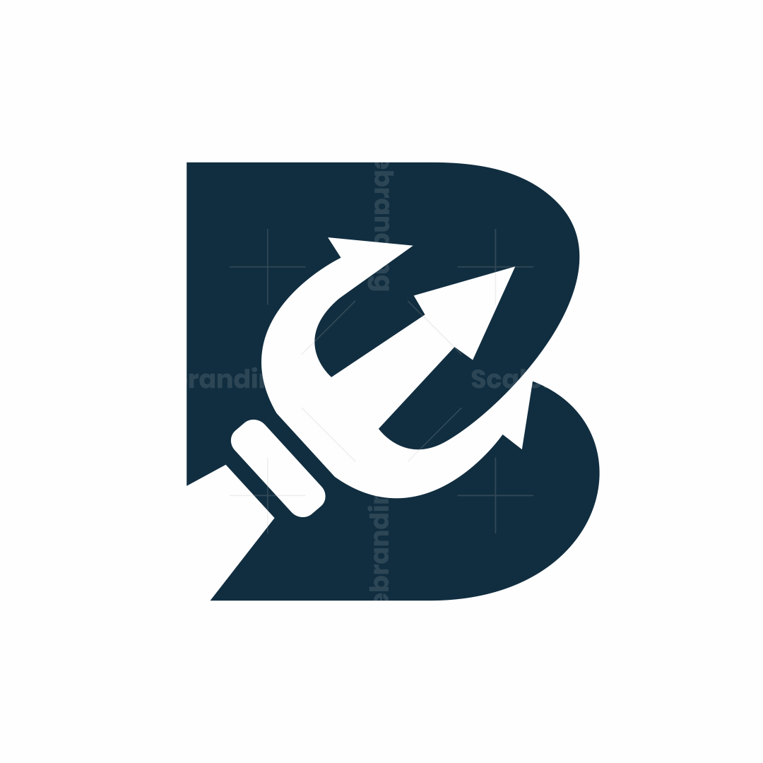Letter B Trident Simple Logo | Scalebranding