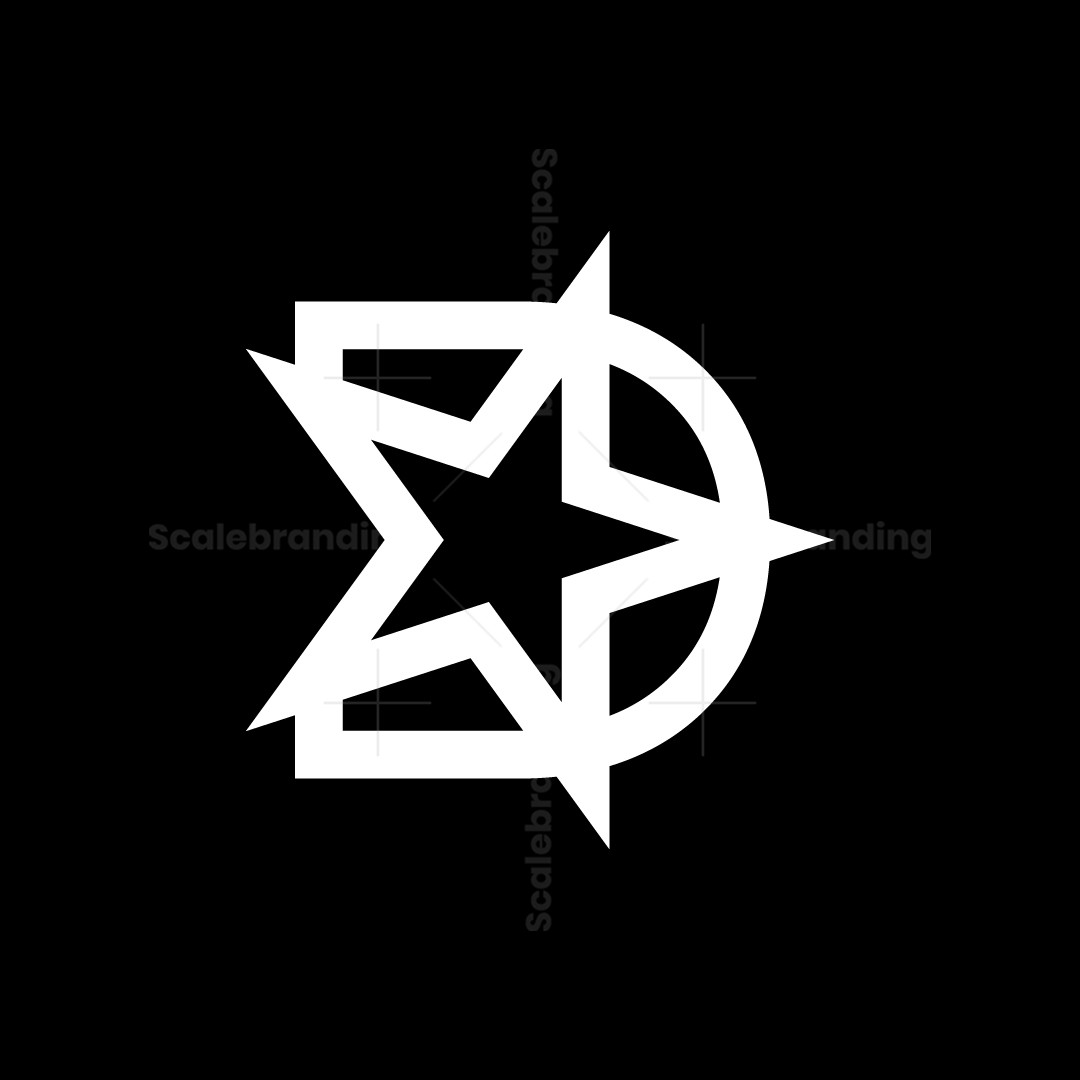 Dstar Logo Abstracte Eerste Letter D Star Logo. Goud Een Letter Met