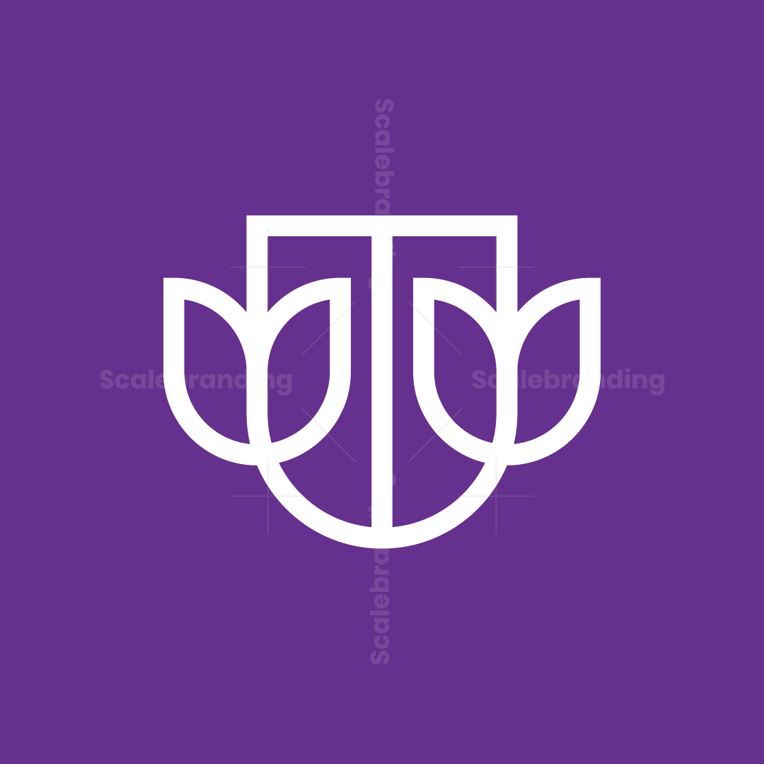 Elegant Tulip Flower Shield Logo | Scalebranding