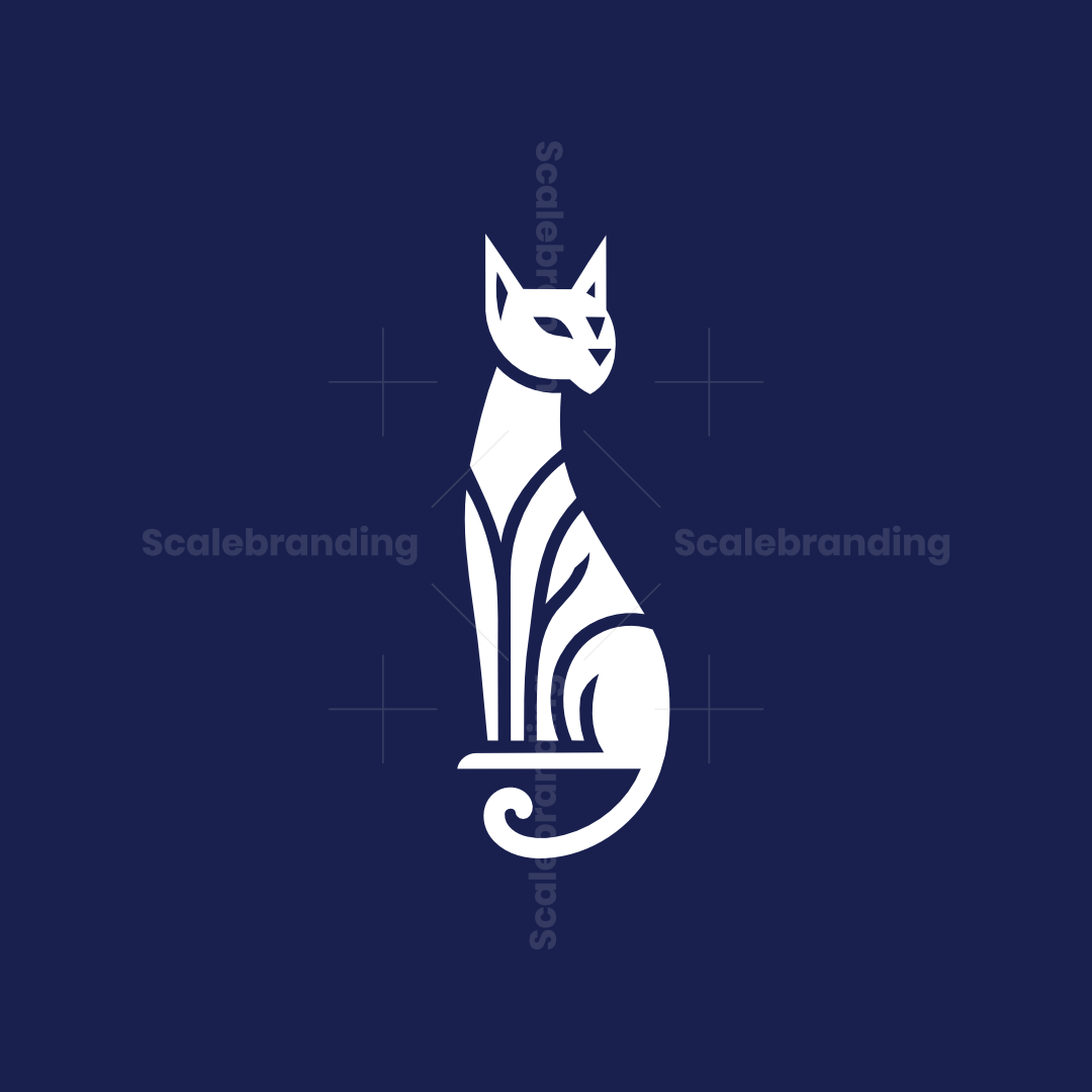 a stylized Elegant Cat feline Logos | Scalebranding
