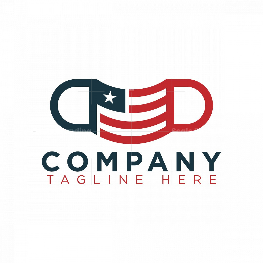 American Flag Face Mask Logo | Scalebranding