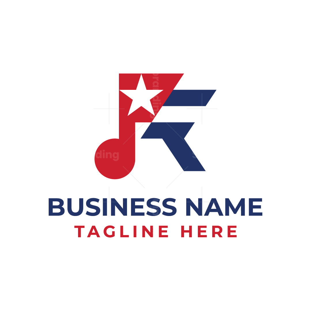 American Flag Music R Letter Logo | Scalebranding