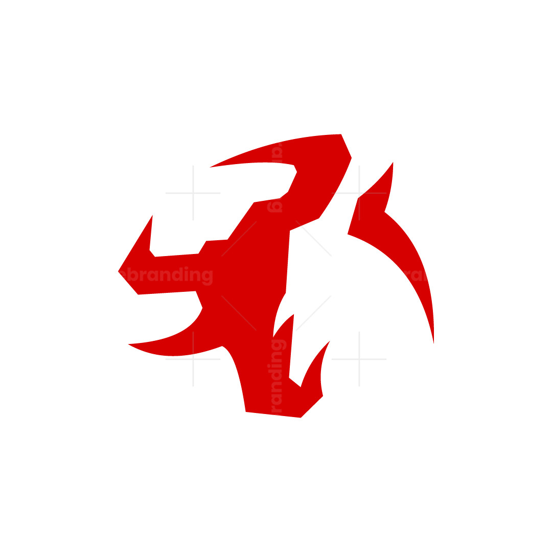 Angry Red Bull Oxen Silhouette Logo Design | Scalebranding