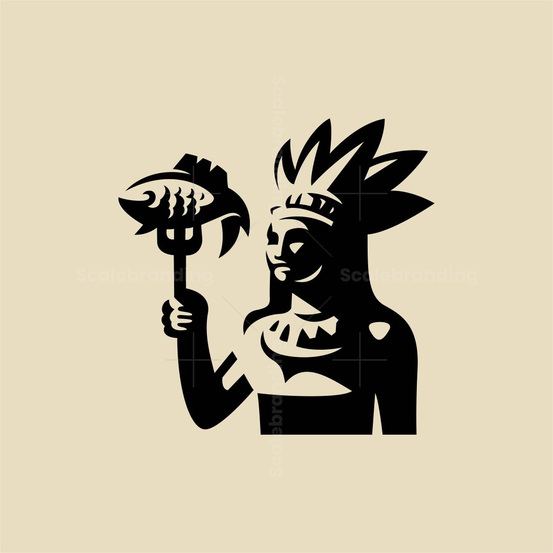 Apache Indian Fishing Logo | Scalebranding