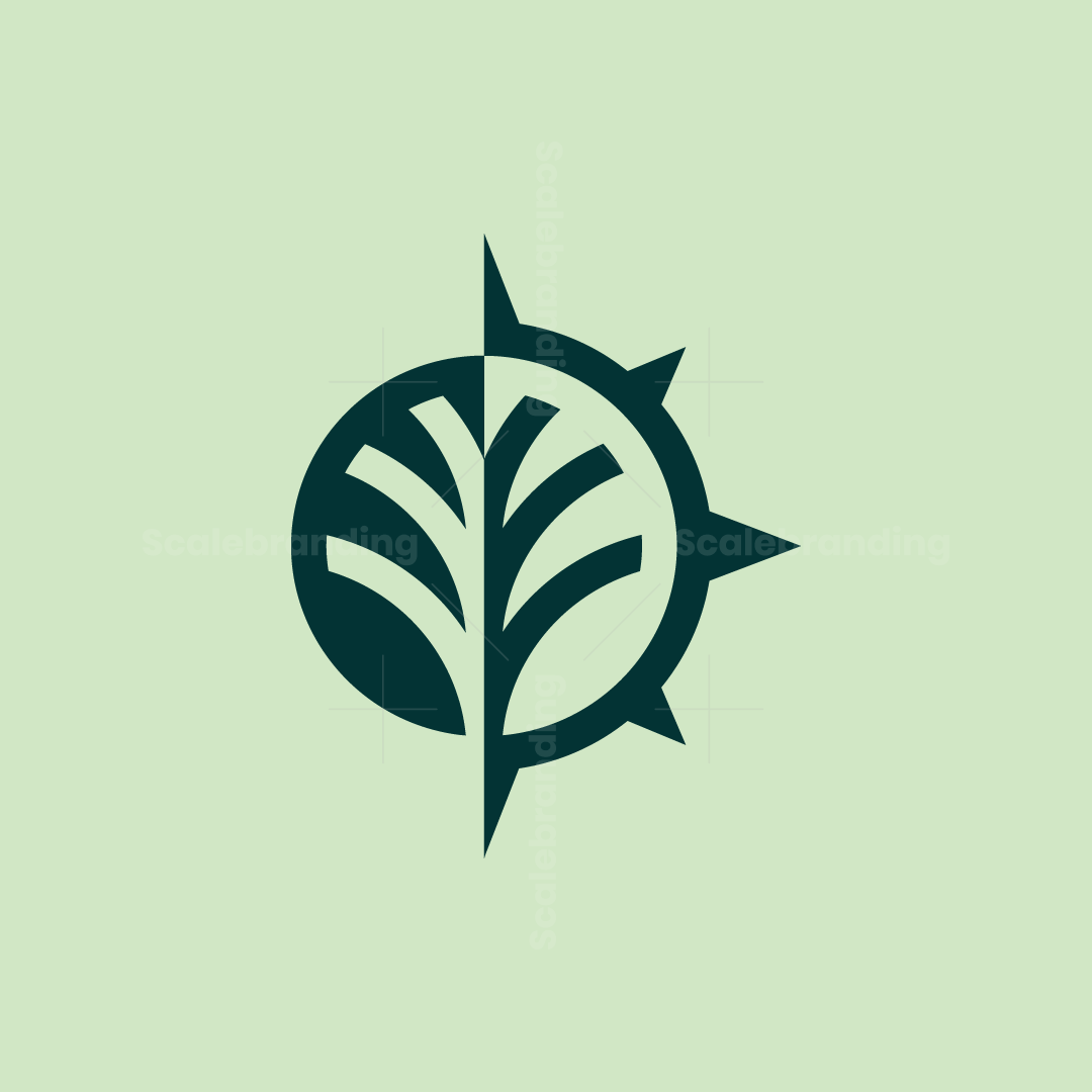 Arrow Compass Tree Nature Logo | Scalebranding