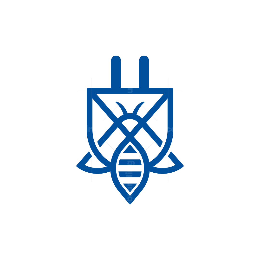 Modern Bee With Plug Logo | Scalebranding