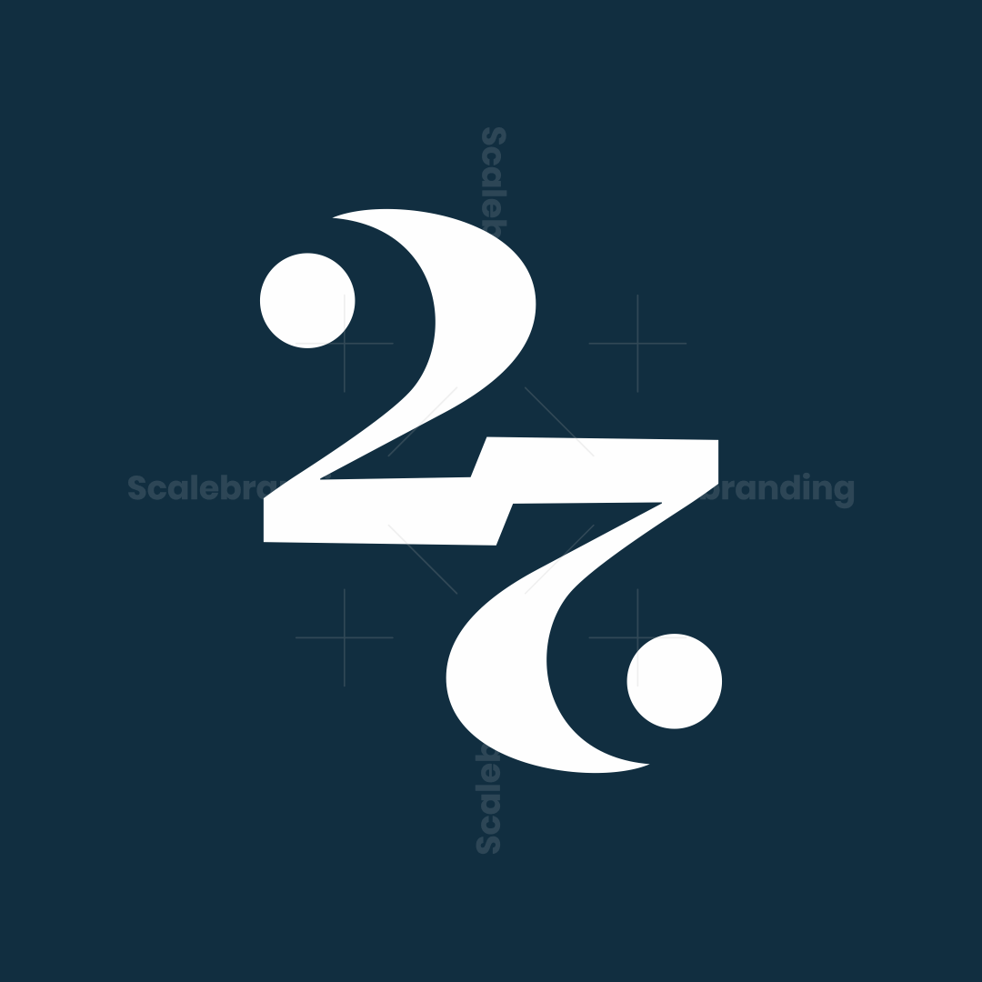 Number two seven Ambigram simple combination logo | Scalebranding