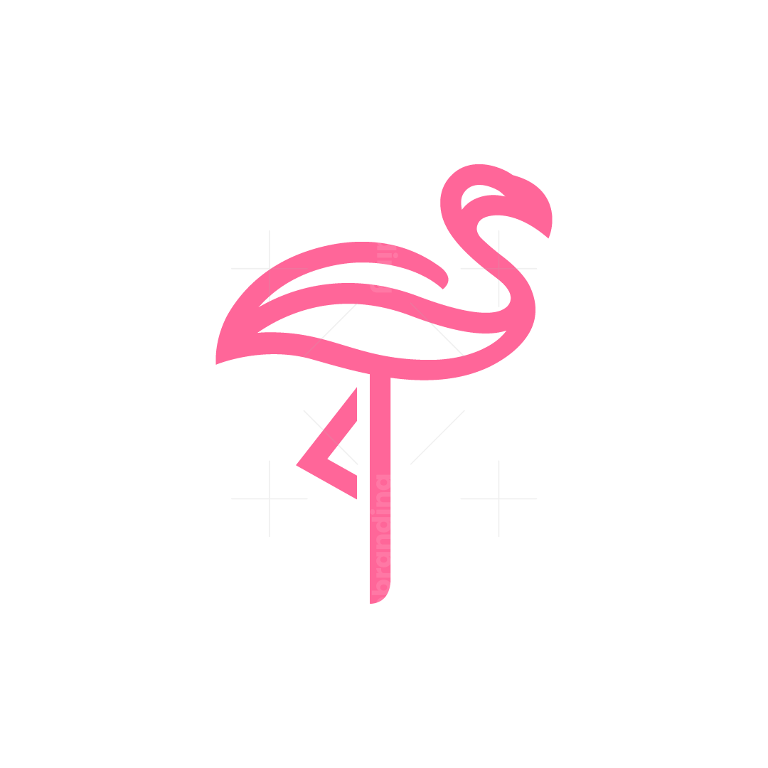 Flamingo Logo Simple Pink Flamingo Logo | Scalebranding