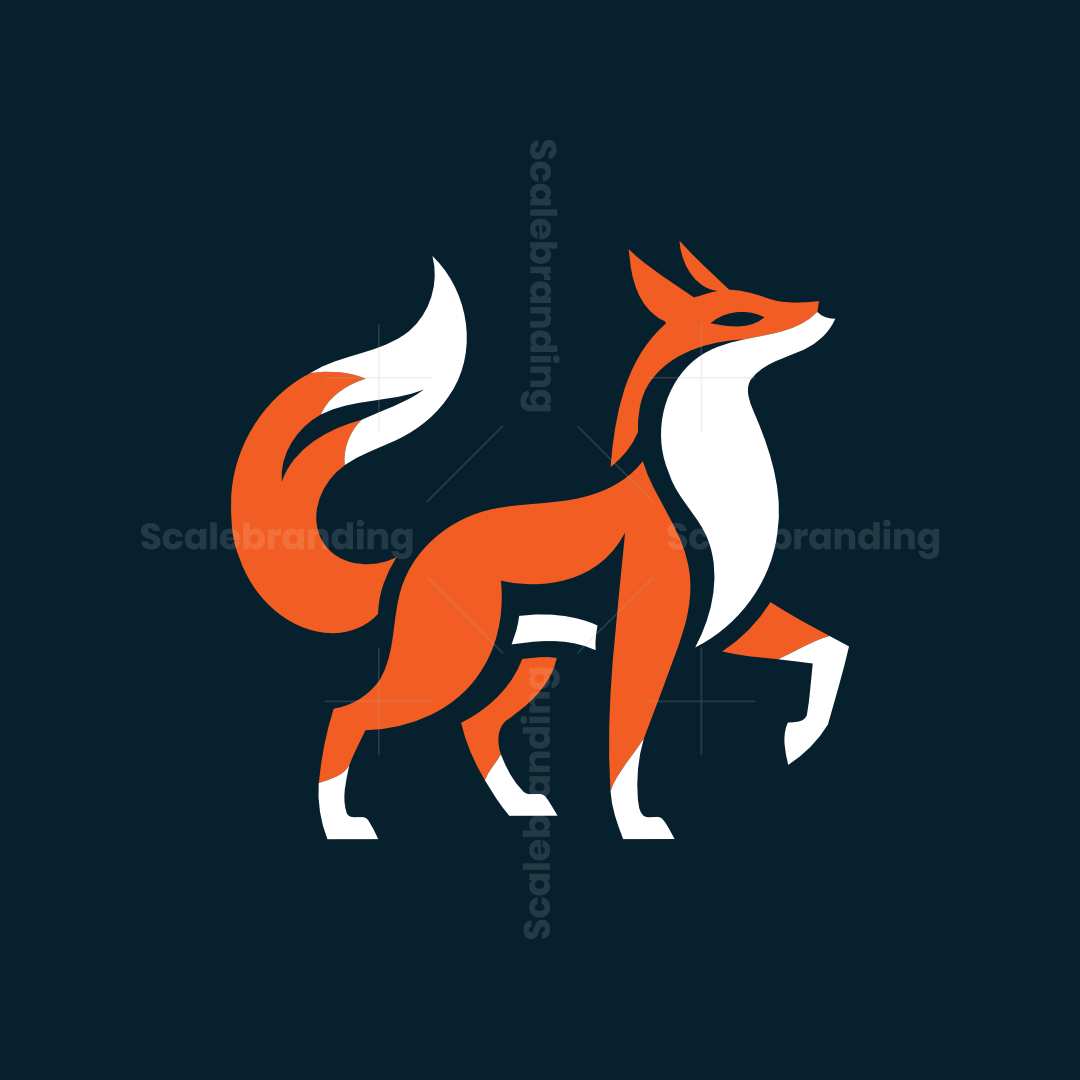 a stylized fox in a standing position logos | Scalebranding