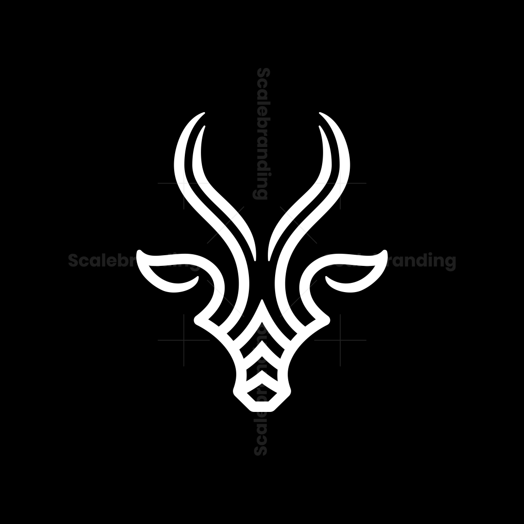 Iconic Abstract Elegant Oryx Head Logo | Scalebranding