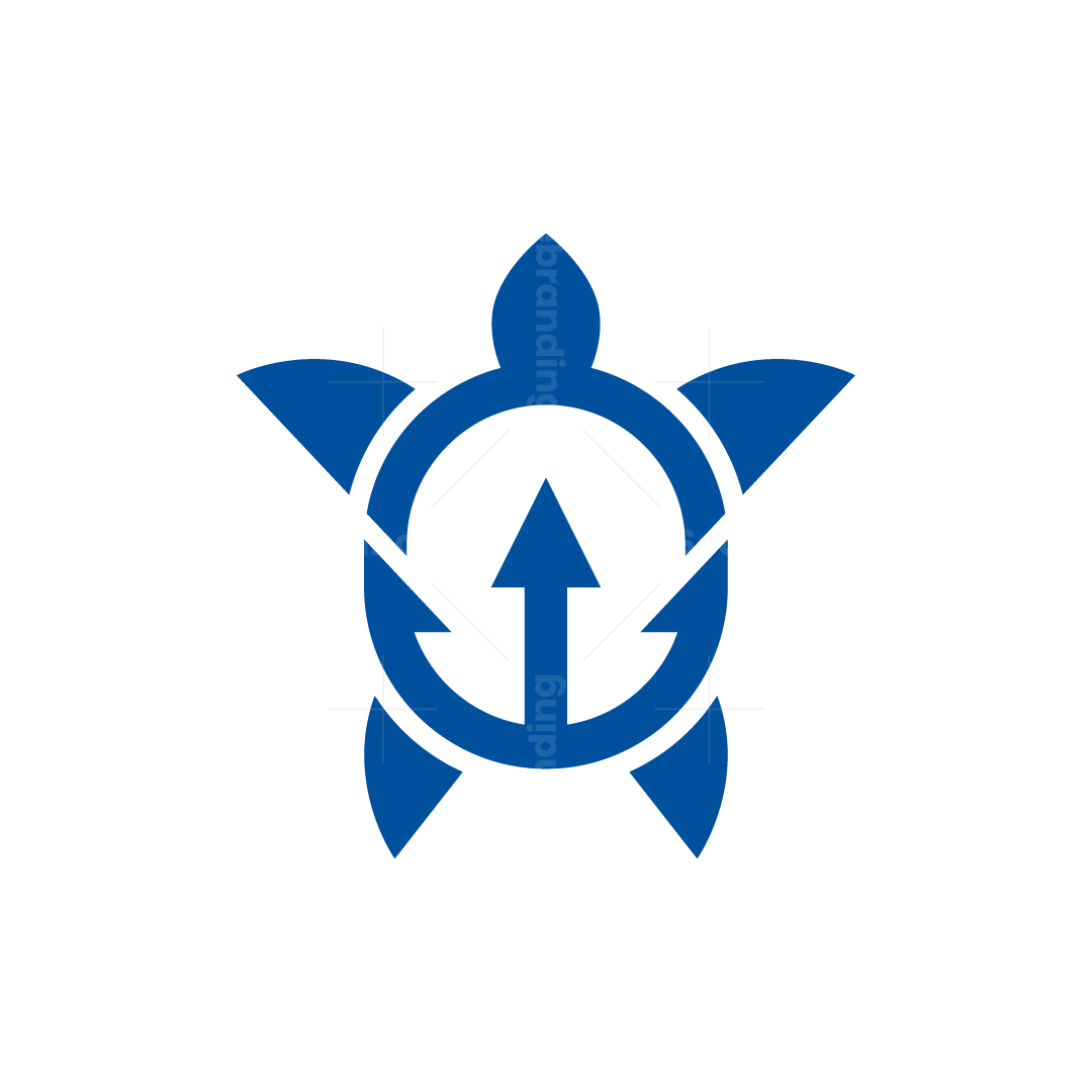 Minimalist Turtle With Trident Logo | Scalebranding