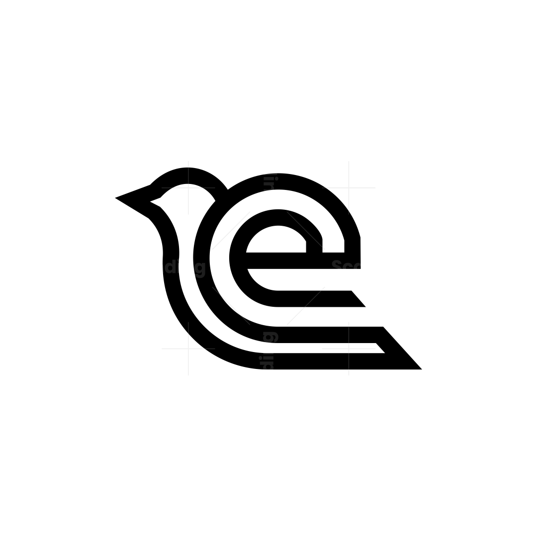 Modern Letter E Bird logo | Scalebranding