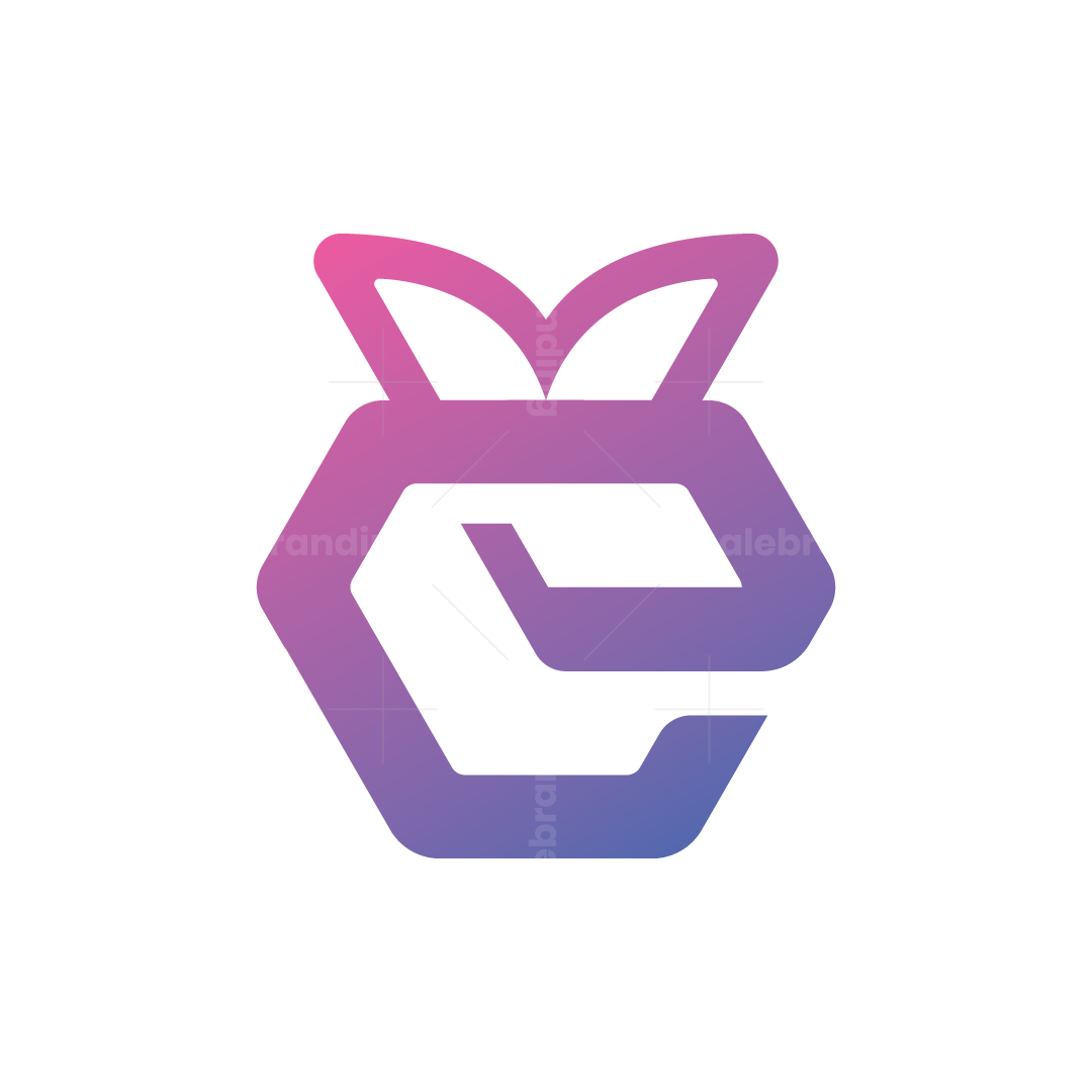 Hexagon Apple Letter E logo | Scalebranding