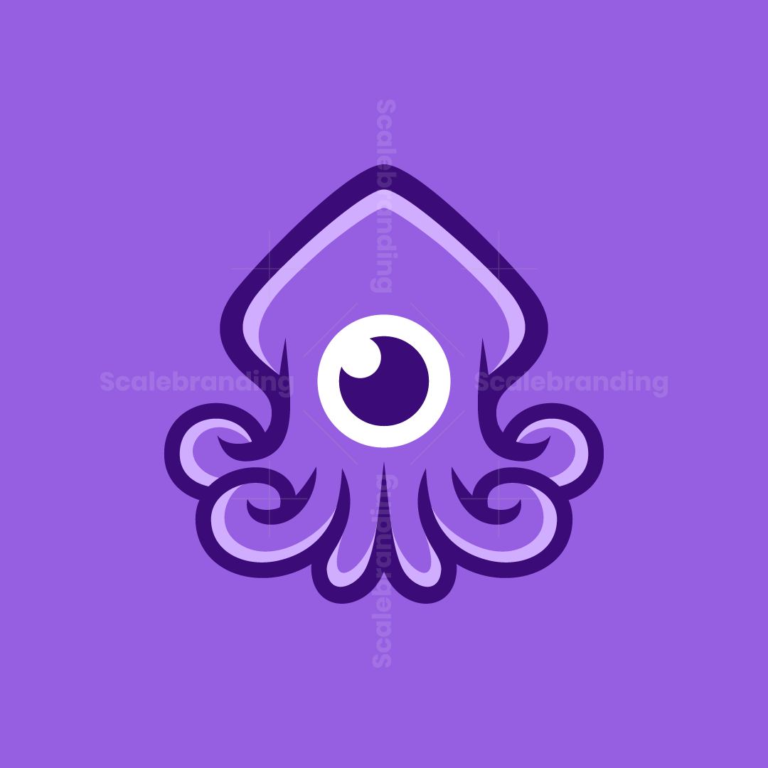 One eye squid cartoon logo | Scalebranding
