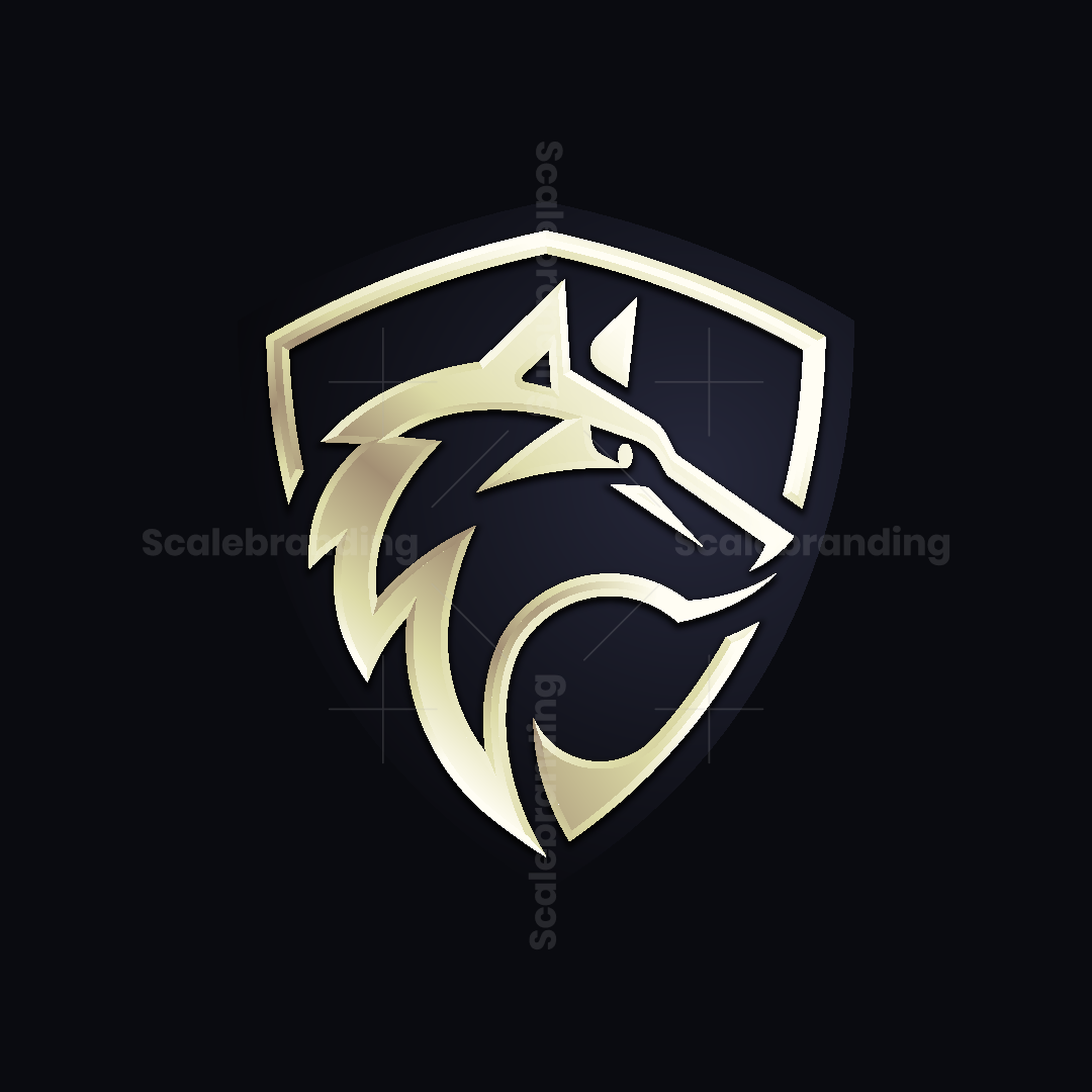 Golden Wolf Shield Exclusive logo | Scalebranding