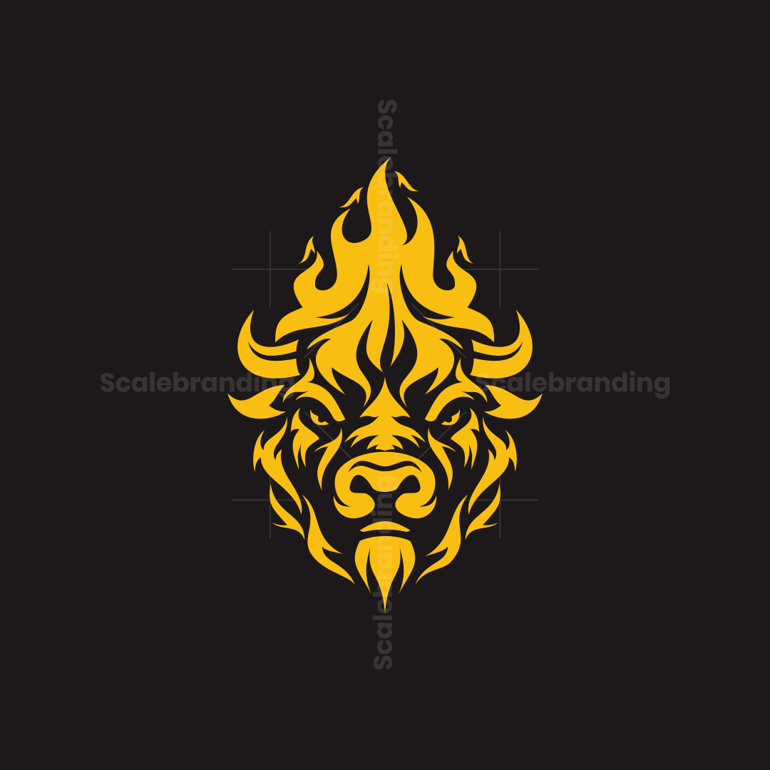 The Flame Bison Head Logo | Scalebranding