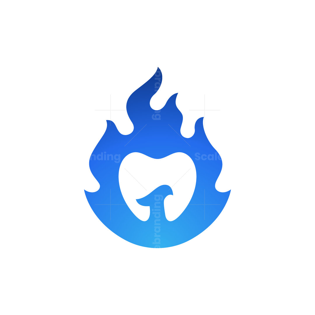 Blue Fire Phoenix Tooth Logo | Scalebranding