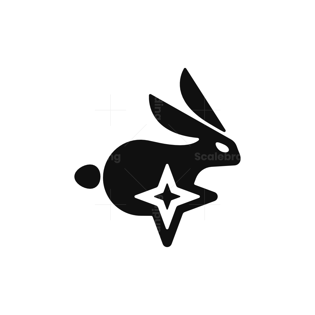 Black rabbit star running logo | Scalebranding