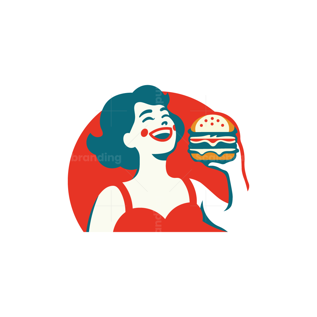 Burger Girl Logo Cartoon Girl Logo Stock Illustrations – 71,673