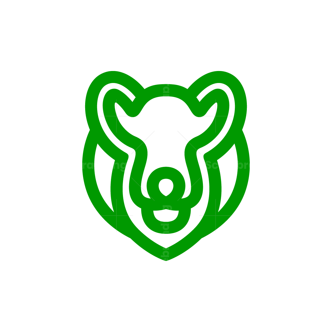 Great Bear Head Logo Design Outline Brown Bear Logo Immense Bear Logo ...