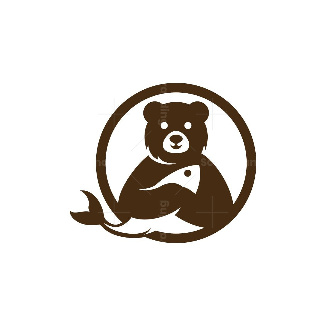 Bear Fish Illustration Logo | Scalebranding