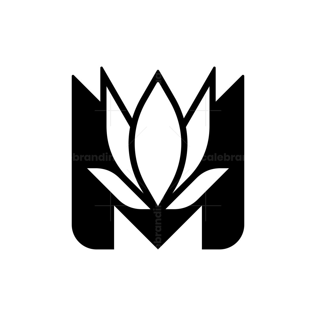 Beauty M Letter Lotus Flower Logo | Scalebranding