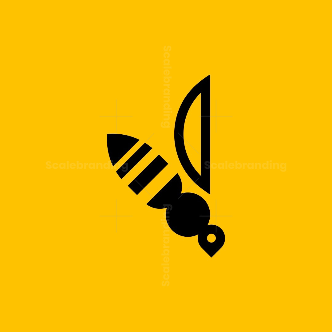 Bee And Location Pin Logo | Scalebranding