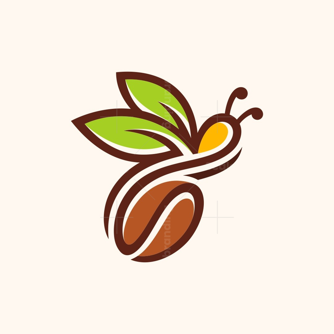 Bee Coffee Bean Logo Design | Scalebranding