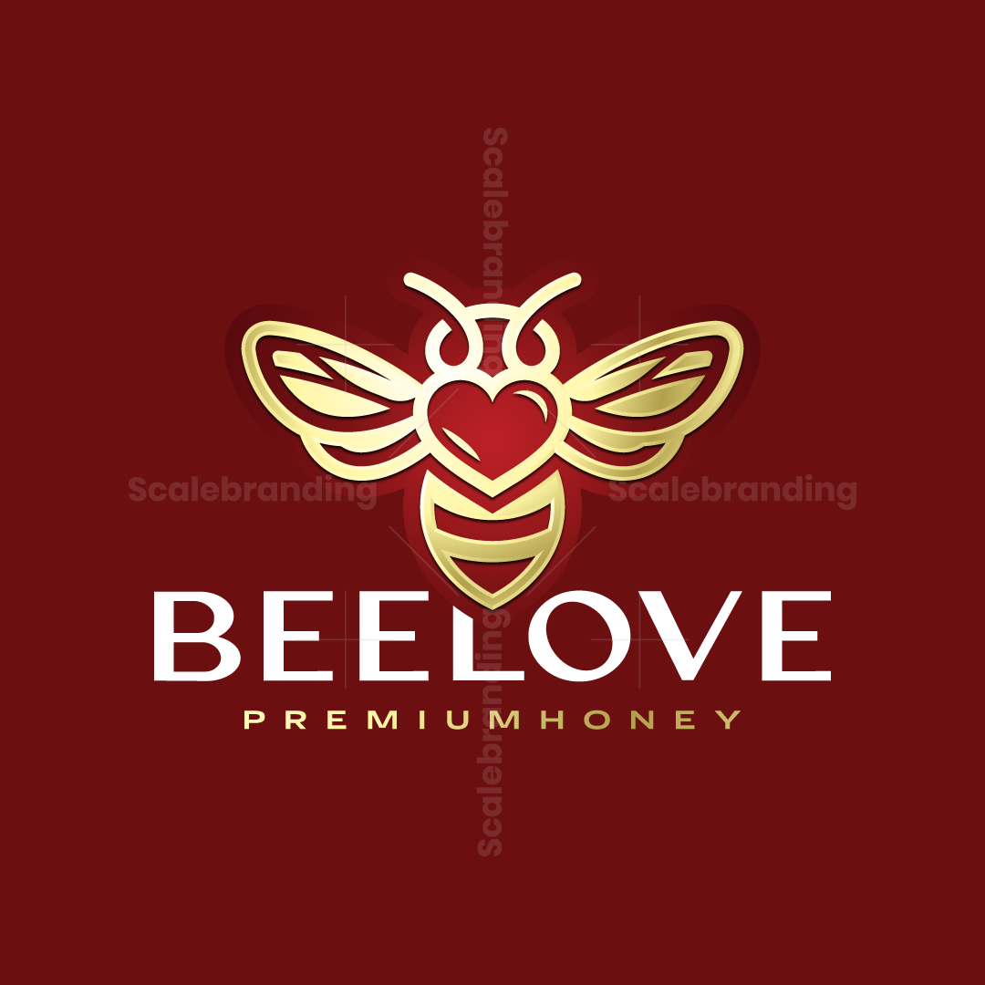 Bee love Shape Heart Exclusive Logo | Scalebranding