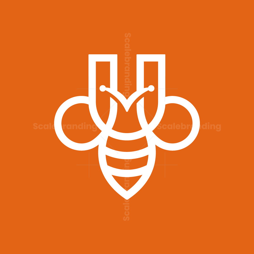 Letter U Bee Logo | Scalebranding