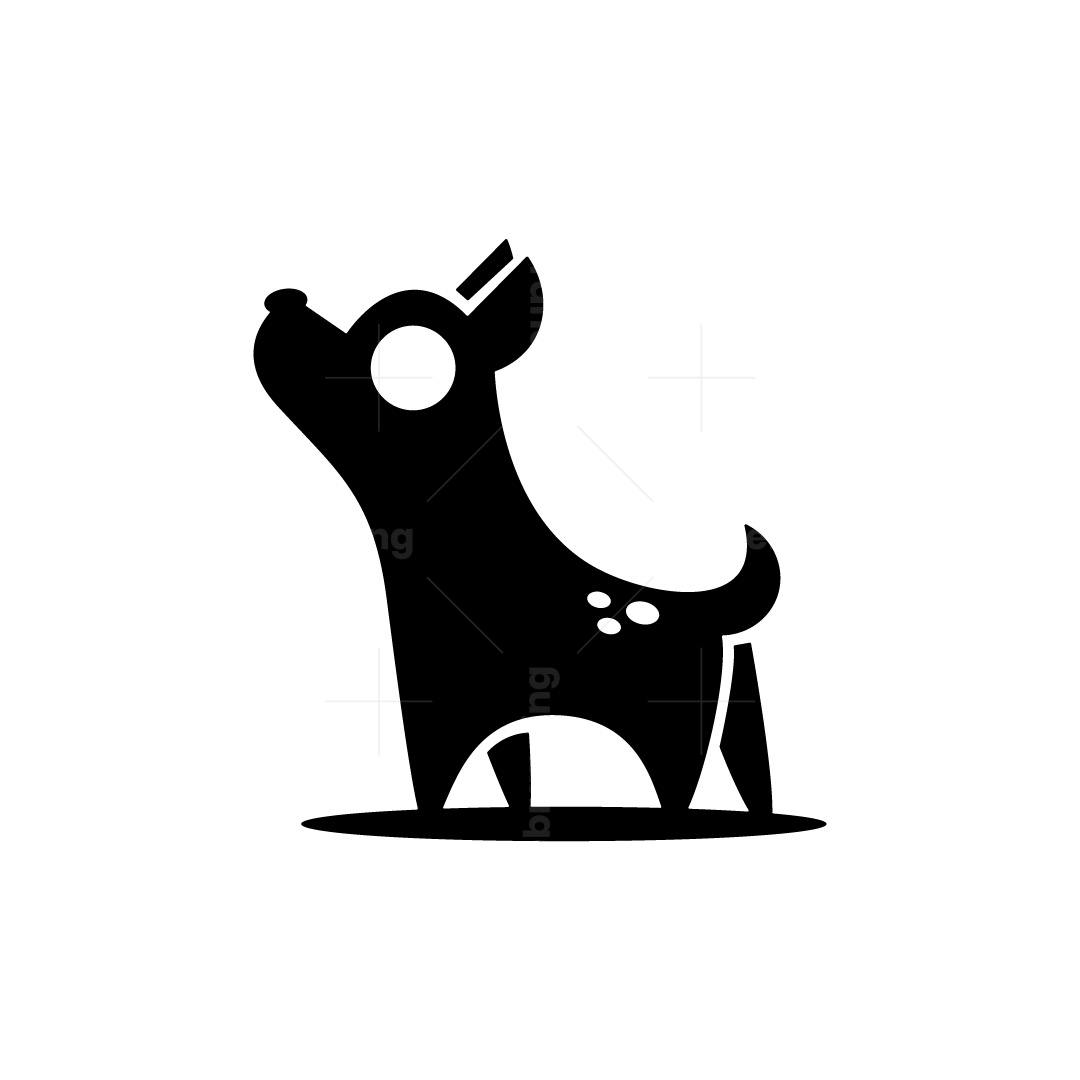 Cute Black Silhouette Mini Dog Logo | Scalebranding