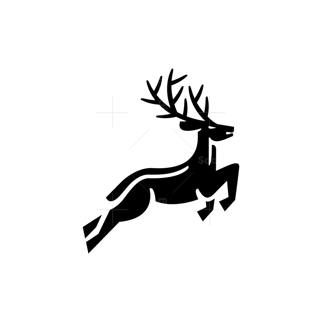 Big Running Deer Logo Black Deer Logo | Scalebranding