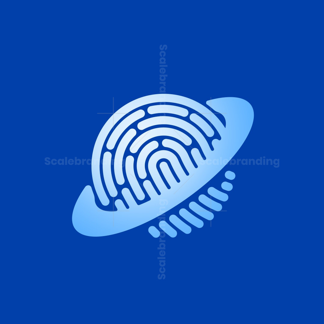 Biometric Planet Fingerprint Blue Logo | Scalebranding