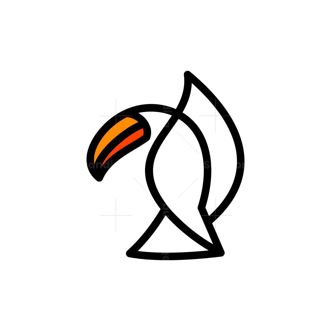 Bird Toucan Simple Line Logo | Scalebranding