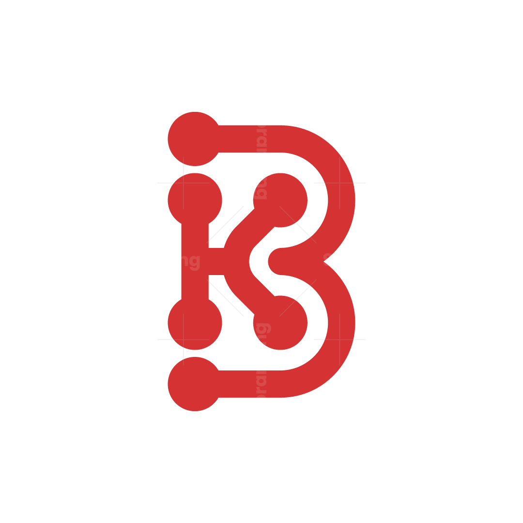 Letters BK or KB Tech Logo | Scalebranding