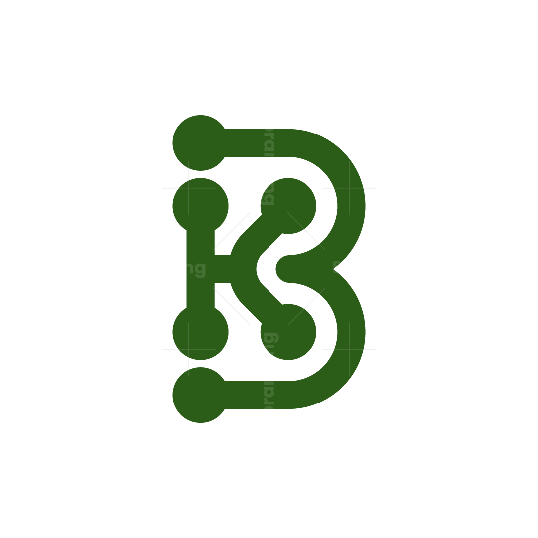 Letters BK or KB Tech Logo | Scalebranding