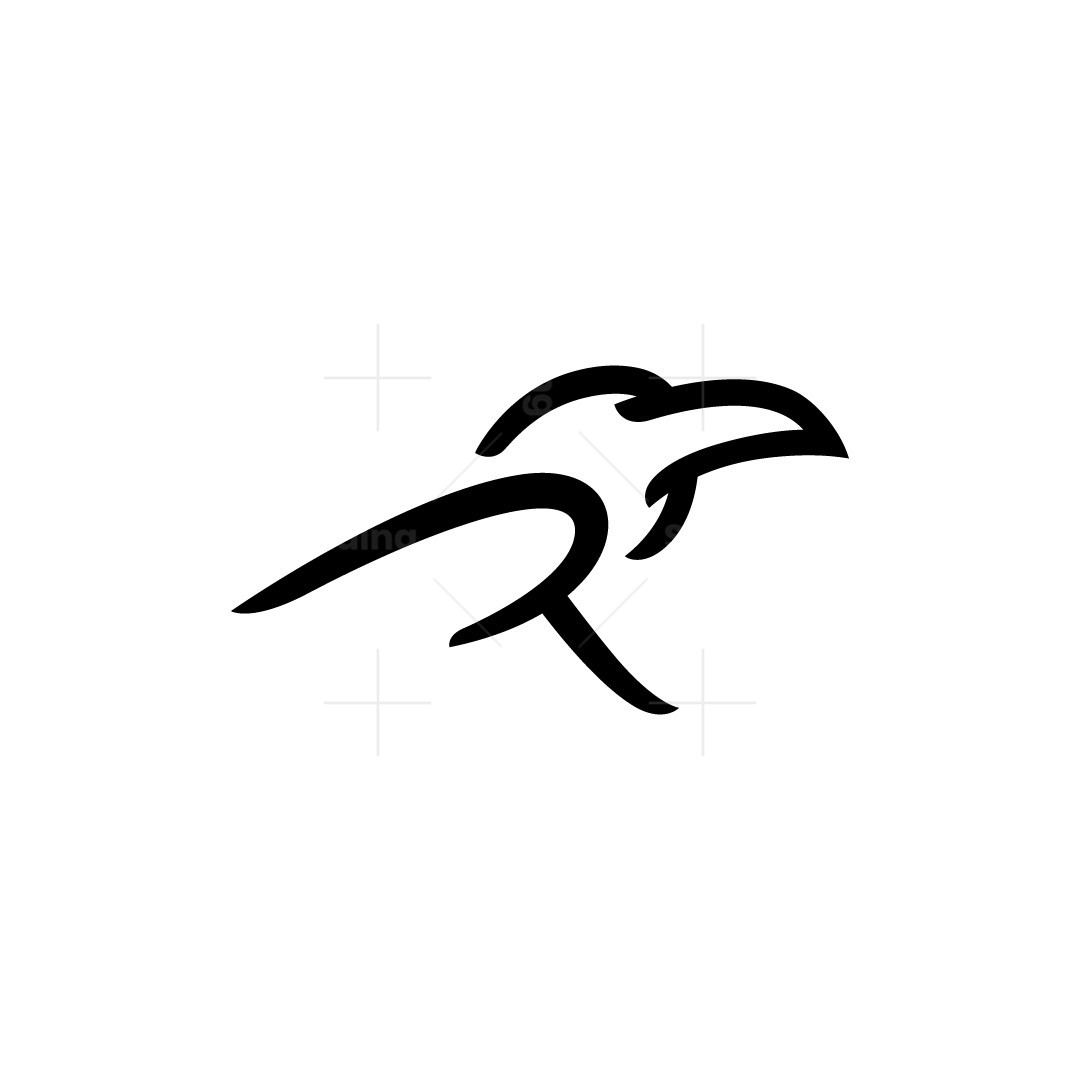 Black Crow Logo Letter R Raven Logo | Scalebranding