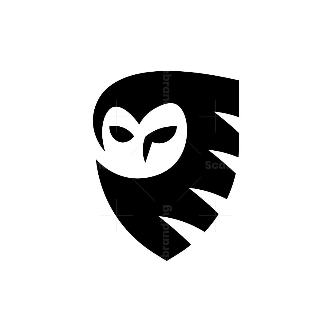 Black Silhouette Owl Shield Logo | Scalebranding