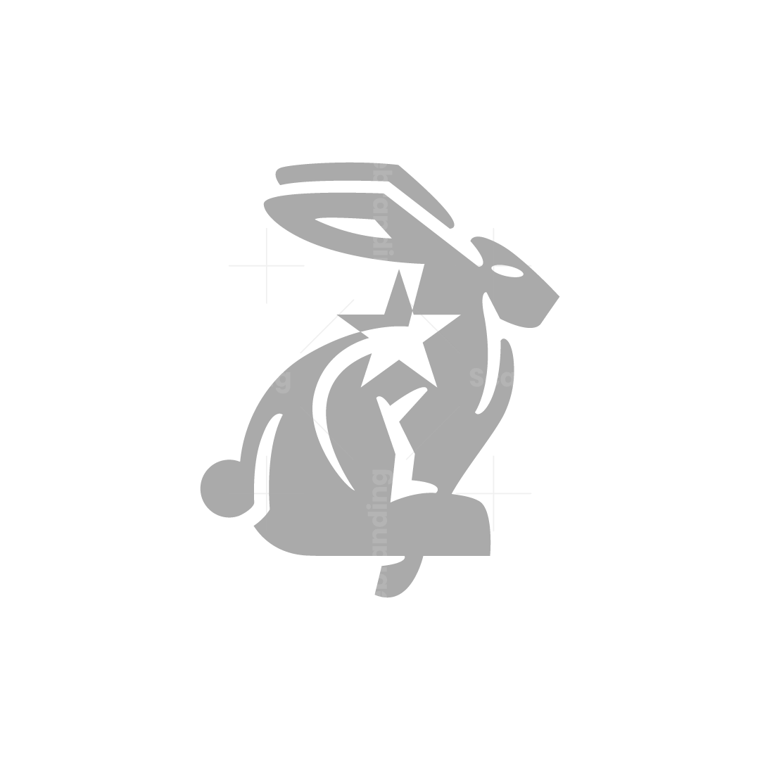 Cool Black Rabbit Logo Star Rabbit Logo | Scalebranding