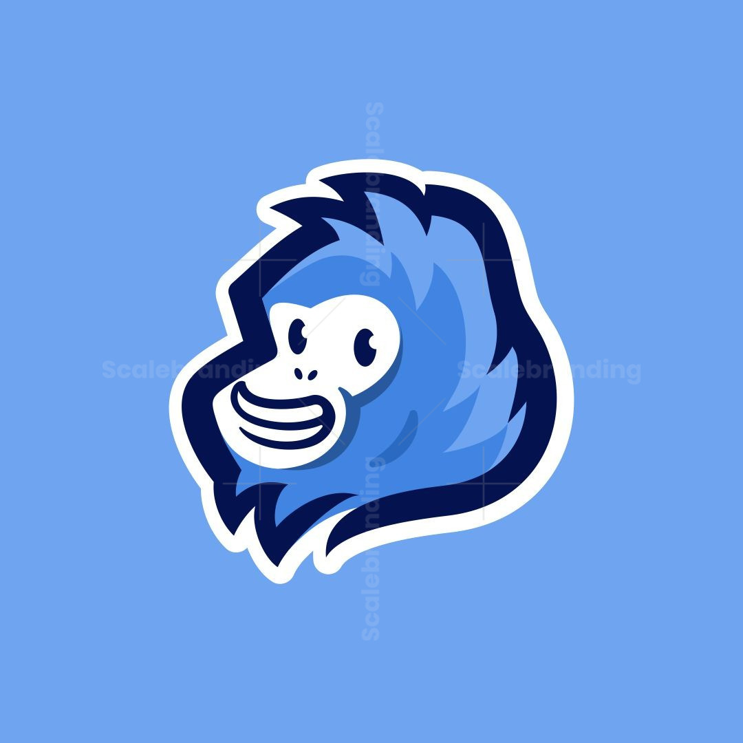 Blue gorilla head mascot logo | Scalebranding