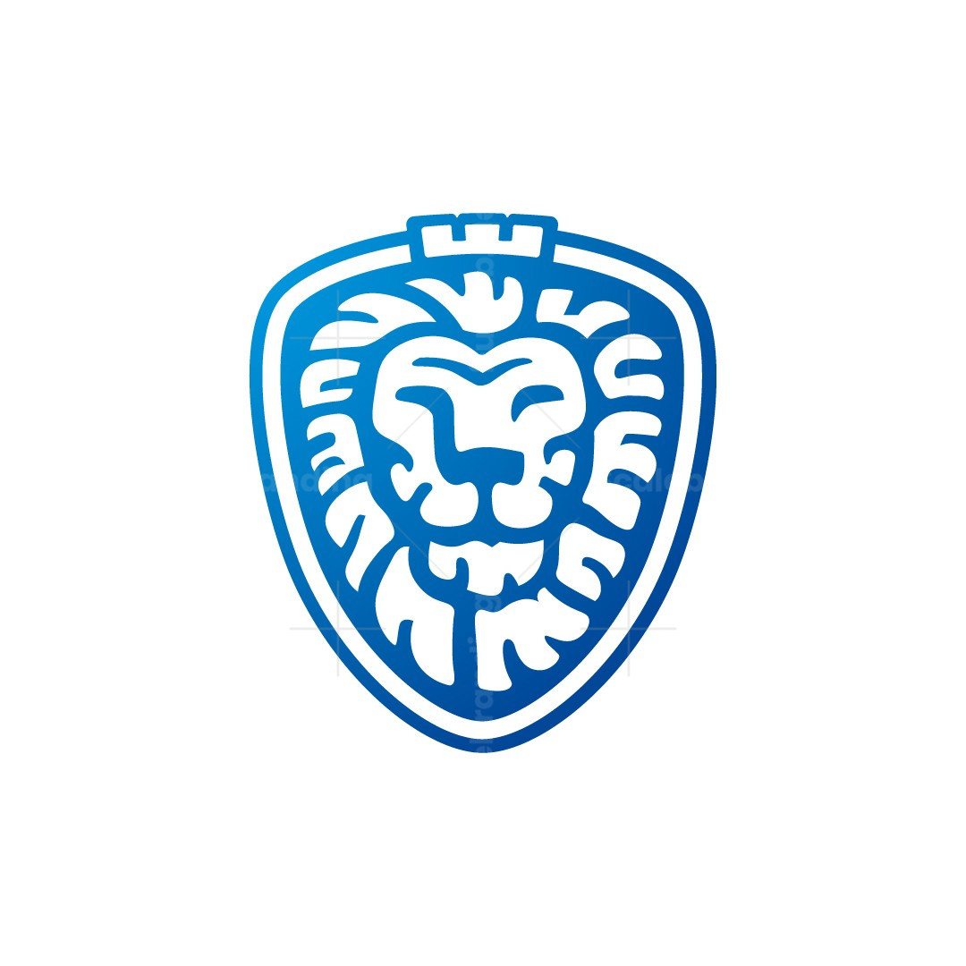 Blue King Lion Shield Logo | Scalebranding