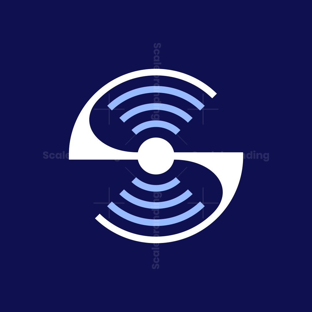 Blue Sonar S Communications Logo | Scalebranding